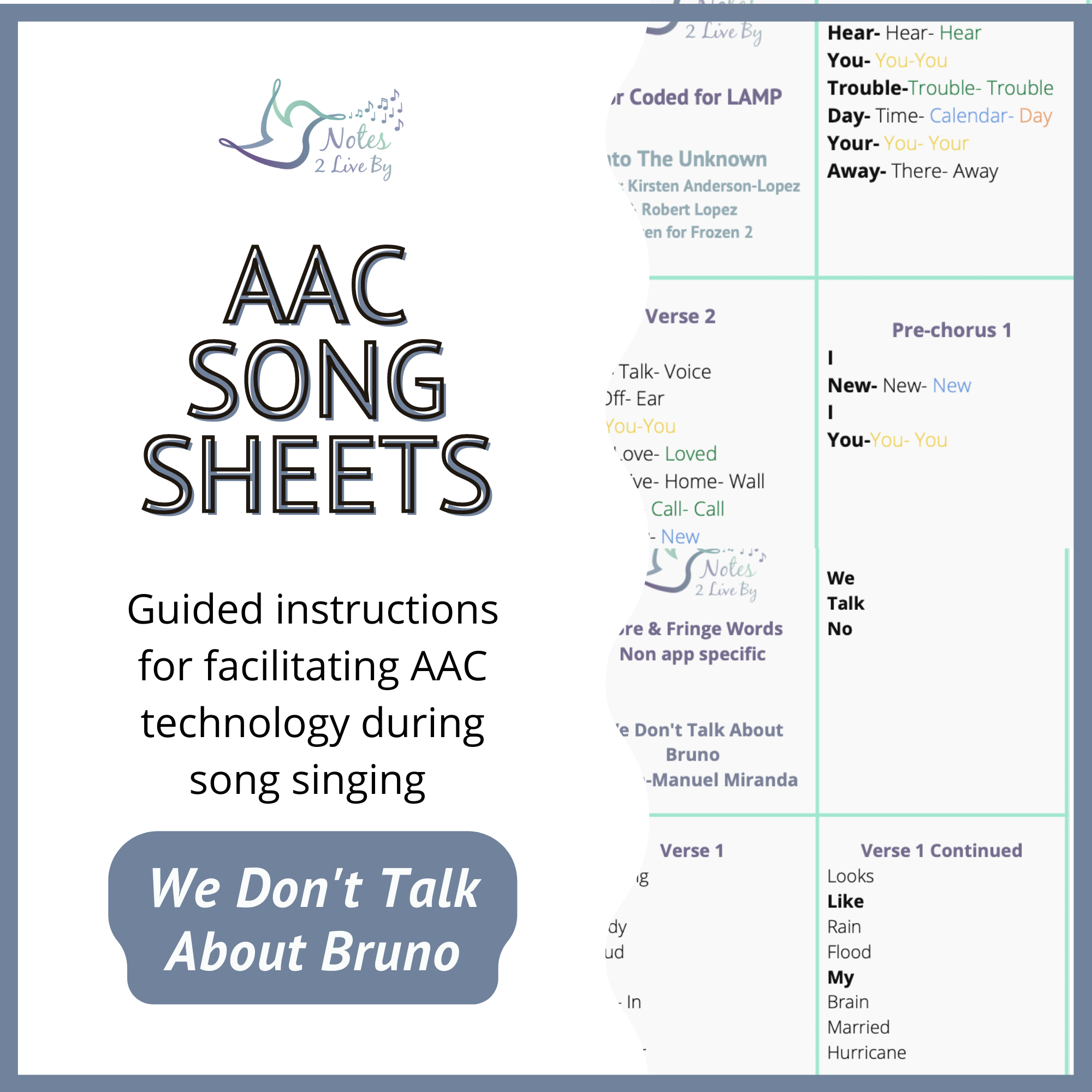 We Don't Talk About Bruno- AAC Sheet - Mainstay Music Therapy, Inc.
